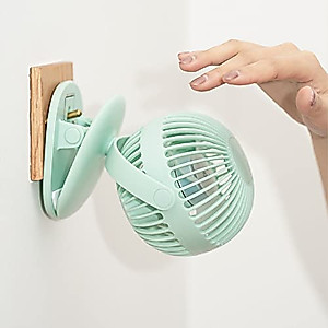 Yirepny Rechargeable Clip on Fan, USB Fan Mute Natural Wind Summer Desk Clip on Mini Portable Fan, Small Fan with Sturdy Clamp for Home,Office,Outdoor White