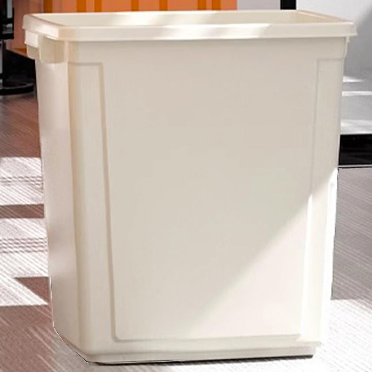 Halyuhn Small Trash Can, 2.6 Gallon Plastic Trash Can for Home and Office, Small Garbage Can Waste Basket fit Under Desk, Narrow Space, Kitchen, Dorm, Bathroom, Bedroom, (Cream White, Pack of 2)