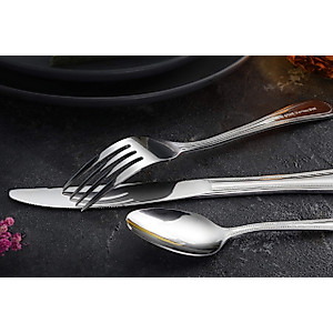 New Star Foodservice 58444 Bead Pattern, Stainless Steel, Dinner Knife, 8.5-Inch Set of 12