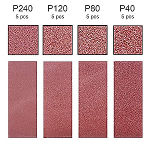 Sackorange 20 PCS 3 inch x 21 inch Abrasive Sanding Belts - 5 Each of 40 80 120 240 Grit Aluminum Oxide Sanding Belts For Belt sander (3 x 21 inch)