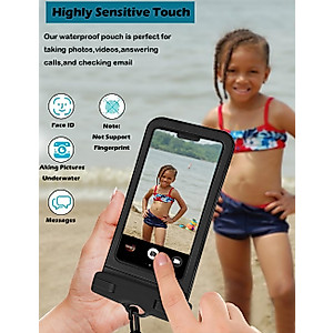 KUXNGUYI Waterproof Phone Pouch [2-Pack with Lanyard],Universal IPX8 Diving Grade Underwater Case,HD Touch Large Cellphone Protector Waterproof Dry Bag Up to 7.2"