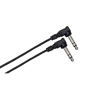 Hosa CSS-103RR Right Angled 1/4" TRS Balanced Interconnect Cable, 3 feet