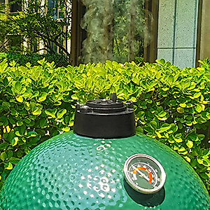Quantfire Cast Iron Cap for Big Green Egg Dual Function Metal Top, Daisy Wheel Chimney Cap for M/L/XL/XXL Big Green Egg Accessories Replacement