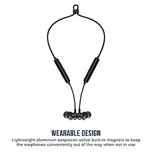 MEE audio M9B Bluetooth 5.0 Wireless in-Ear Headphones with Built-in Headset Microphone - 9 Hours Long Battery Life, IPX5 Waterproof Noise Isolation Earbuds - for Workout Gym Sports Black