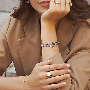 Craftdady 20Pcs Antique Silver Curved Tube Spacer Beads Tibetan Filigree Hollow Noodle Tube Loose Beads 6mm by 32mm for Mutli-Strand Bracelet Necklace Jewelry Craft Making