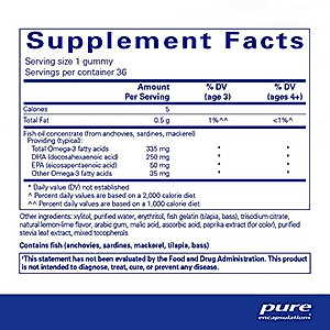 Pure Encapsulations PureNutrients EPA/DHA Gummy | Gummy Soft Chew to Support Healthy Cognitive Function and Daily Wellness | 36 Gummies | Natural Lemon-Lime Flavor