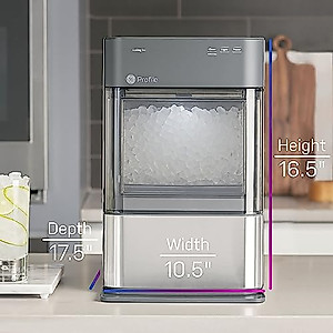 GE Profile Opal 2.0, Chewable Crunchable Countertop Nugget Ice Maker, Scoop included, 38 lbs in 24 hours, Pellet Ice Machine with WiFi & Smart Connected, Stainless Steel