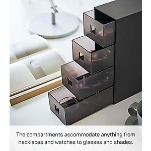 Yamazaki Home Tower 4-Tier Plastic Storage Drawer Organizers For Glasses, Accessories, Or Watch, Closet Drawers - Abs Plastic