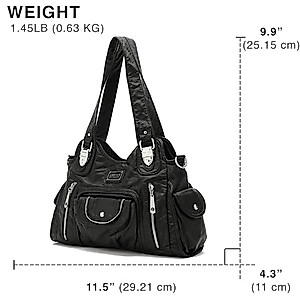 Scarleton Handbags for Women, Purses for Women, Hobo Bags for Women, Purses and Handbags, Womens Purse w/Multi Pocket, H163501, Black