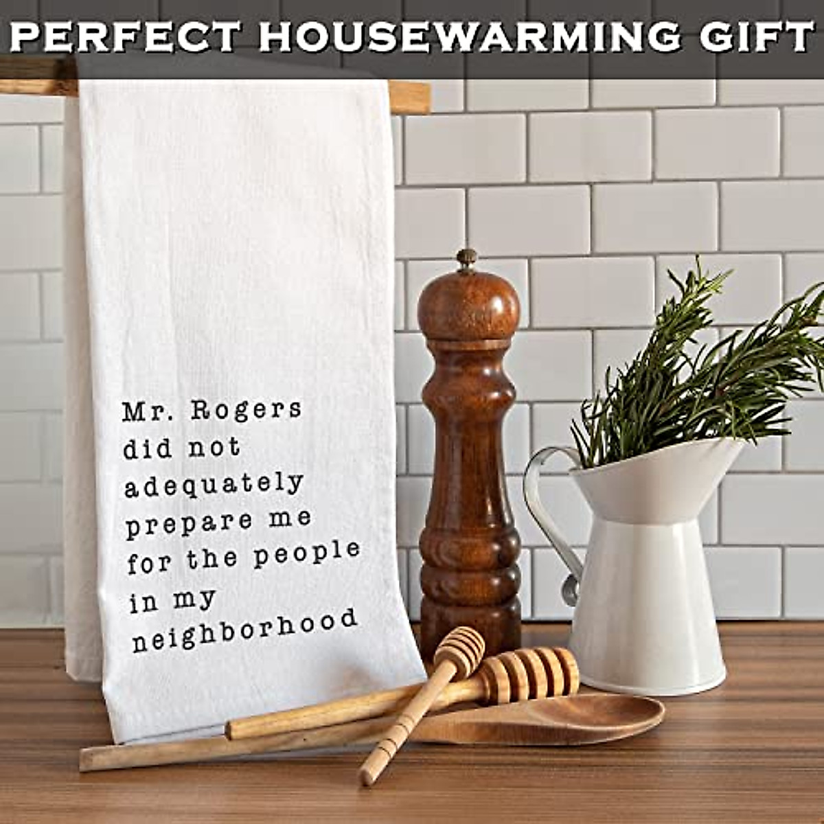MAINEVENT Mr Rogers Dish Towel 18x24 Inch, Mr Rogers Towel, Funny Kitchen Towel Saying, Mr Rogers Neighborhood Friends Towel, Mr Rogers Kitchen Towel, Mr Rogers Tea Towel Good Mother Women
