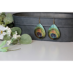 Peacock Tail Shimmer Earrings with Fish Hook Post (2)