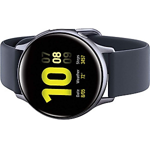 SAMSUNG Galaxy Watch Active2 (Silicon Strap + Aluminum Bezel) Bluetooth - International Heart Rate Monitor (Aqua Black, R830-40mm)