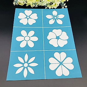 MANGOUSONG Screen Printing Kit,22x28cm Flower Mesh Screen Stencils Self-Adhesive Silk Screen Printing Stencil for Canvas Bag Transfer Print Washable