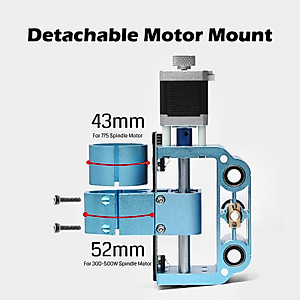Genmitsu Upgraded Aluminum Z Axis Assembly V2 Kit, with Spindle Motor Mount for 775 Spindle and 300-500W Spindle, 43mm & 52mm Diameter Spindle Holder for CNC Machine 3018-PRO