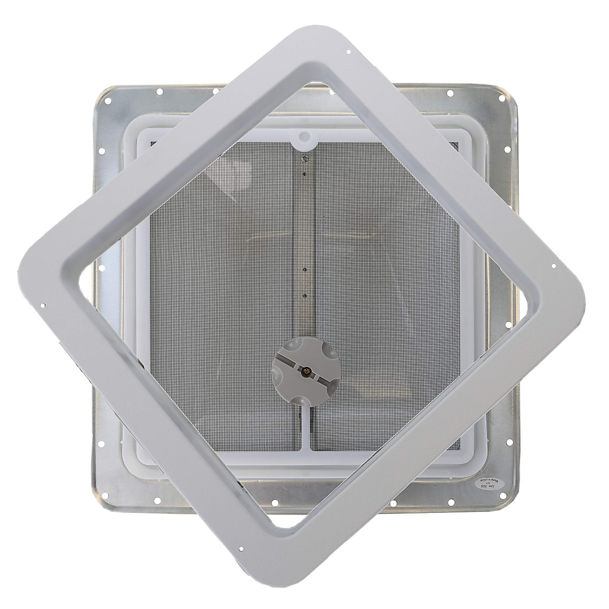 classAcustoms Heng's 71111A-C RV Roof Vent White Wegde Lid Non Powered Manual Crank Lid with Built in Screen and Galvanized Frame