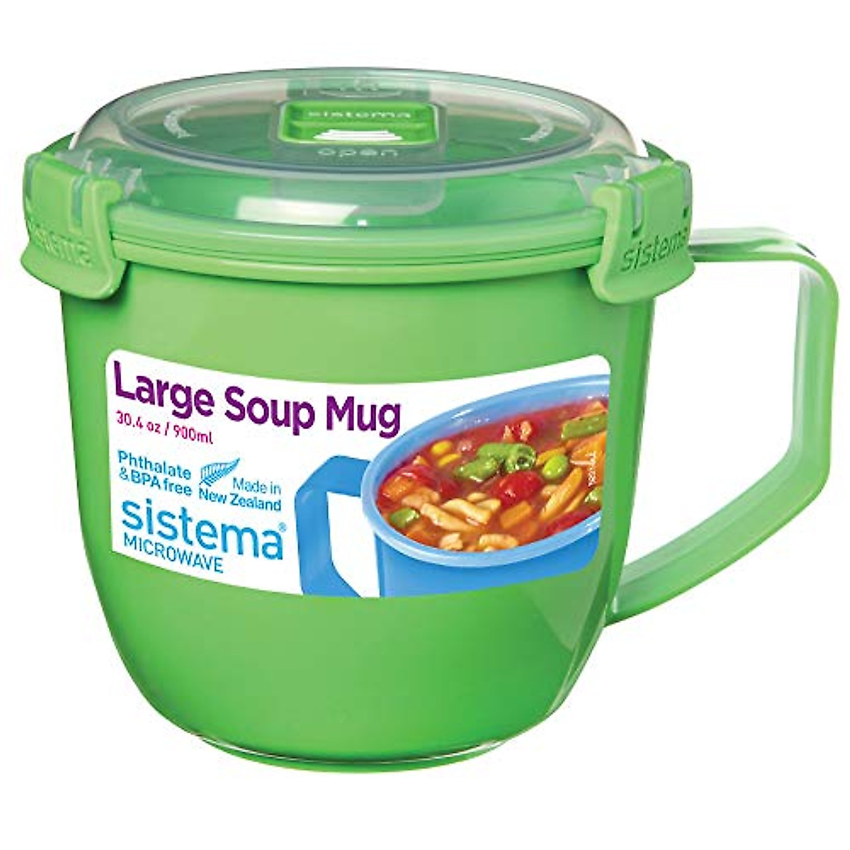 Sistema To Go Collection Soup Mug, Large, 1 Count, Colors may vary, 900 milliliters