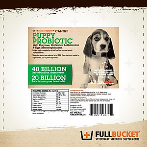 FullBucket Puppy Probiotic Paste with 60 Billion Probiotic CFUs, Enzymes, Prebiotics and Egg Immunoglobulins for Urgent Care, 32.5 mL Tube