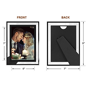 IZIDDO Christmas Picture Frame 8x10, Winter Christmas Decorations Gifts, Red Glass Photo frames Display Vertically or Horizontally Only for Tabletop (Pack of 2, Red)