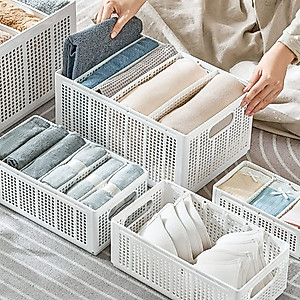 Tokokimo Plastic Closet Storage Basket Bins Cubes Organizer, Collapsible Closet Organizers and Storage with Handles for Storing Socks, Panties, Ties, Crafts, Cosmetics ,Small, 1 pack