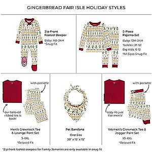 Burt's Bees Baby Baby Family Jammies Matching Holiday Organic Cotton Pajamas, Gingerbread Fair Isle, Womens Medium