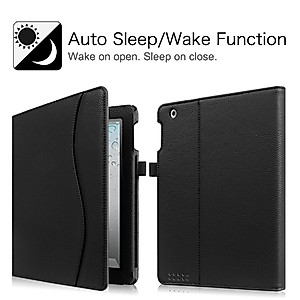 Fintie Case for iPad 4th Generation, iPad 3rd/2nd Gen (2012/2011) 9.7 Inch Tablet - [Corner Protection] Multi-Angle Viewing Smart Cover w/Pocket Auto Sleep/Wake, Black