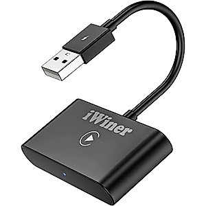 Wireless Carplay Adapter, iWiner 2023 Upgrade CarPlay Wireless Adapter Dongle for iPhone(i-OS 10+) Auto to Wireless Connect to Factory Wired CarPlay Cars from 2015 Plug & Play