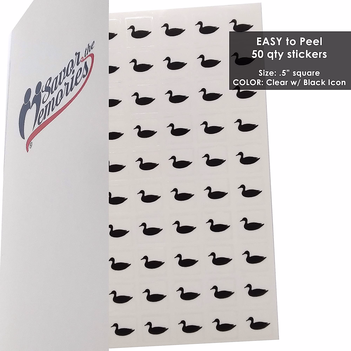 Duck Food Choice Stickers for Place Cards- Meal Stickers (Clear with Black Icon) by Savor The Memories