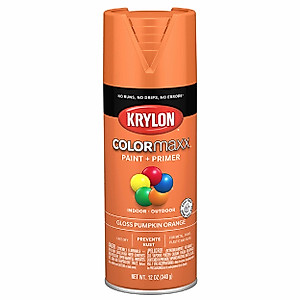 Krylon K05532007 COLORmaxx Spray Paint and Primer for Indoor/Outdoor Use, Gloss Pumpkin Orange 12 Ounce (Pack of 1)