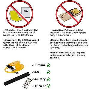 Mouse Trap Bucket, Flip and Slide Bucket Lid Mouse Trap, Auto Reset Mice Chipmunk Traps for House Indoor Sanitary Mouse Traps Indoor Outdoors, Compatible 5 Gallon Bucket（2 Pack）