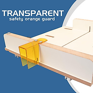 Fulton MDF Crosscut Sled for Table Saw | Aluminum Miter Slot Runners | Adjustable Stop & Transparent Guard | Cut Precise Accurate Miters | Cross Cut Sled For a Table Saw | Angle Table Saw Sled Kit