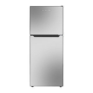 Frestec 10.0 CU' Refrigerator with Freezer, Apartment Size Refrigerator Top Freezer, 2 Door Fridge with Adjustable Thermostat Control, Freestanding, Door Swing, Stainless Steel (FR 1002 SL)