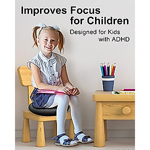 Tumaz Wobble Cushion - Wiggle Seat to Improve Sitting Posture & Stay Focused for Sensory Kids, Balance Disc to Relief Back Pain & Core Strength & Flexible Seating [Extra Thick, Pump Included]