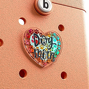 BOGGBeans Dog Mom Charm for Bogg Bag, Simply Southern Totes, and Similar Styles. Acrylic 3" Animal Pet Charm Accessories for Beach Totes