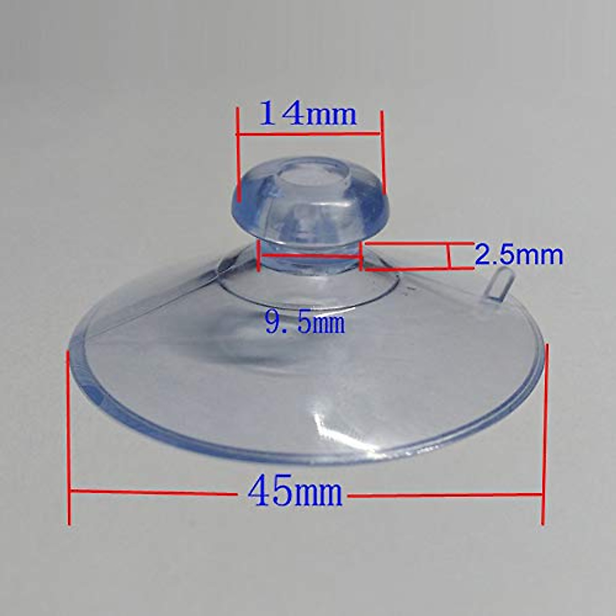 lasenersm 20 Pieces PVC Plastic Mushroom Head Suction Cups Pads Strength Suction 45mm Large Suction Cup Without Hooks Clear-Blue