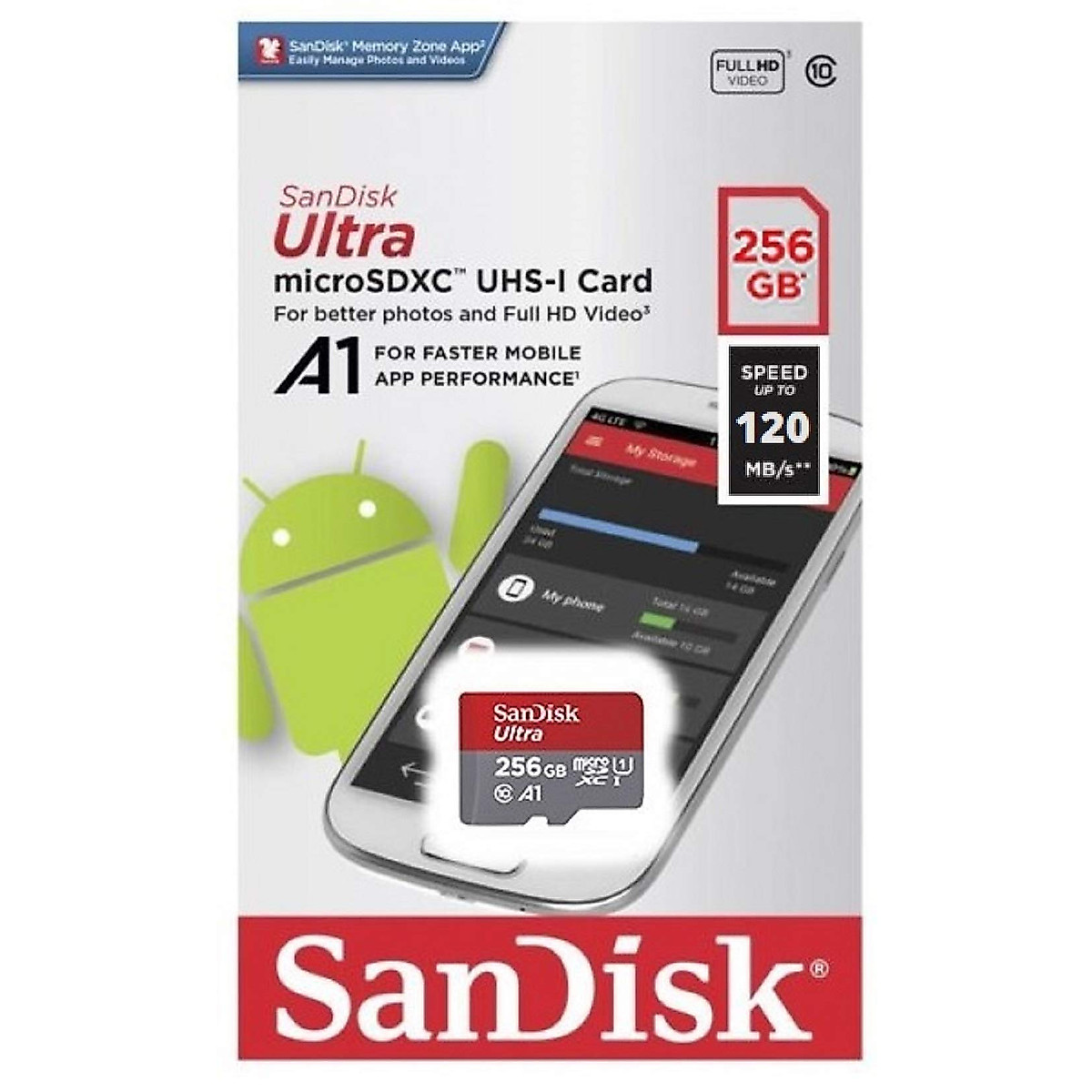 SanDisk MicroSD Ultra 256GB Memory Card Works with Samsung Tab S8+, Tab S8 Ultra, Tab S8, Tab A8 10.5 (2021) (SDSQUA4-256G-GN6MN) Bundle with 1 Everything But Stromboli SD and MicroSDXC Card Reader