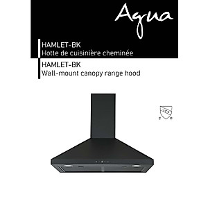 Agua Canada Range Hood Pyramid Stainless Steel Wall Mount, 30 Inches 500 CFM w Leds lights Hamlet.