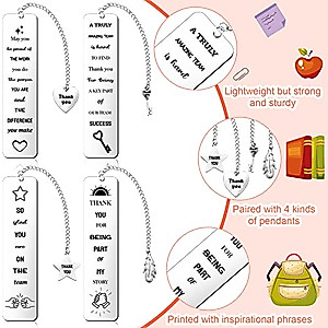 8 Sets Employee Appreciation Bookmark Coworker Thank You Book Markers for Women Colleague Stainless Steel Inspirational Bookmarks Bookworm Gifts for Leaving Retirement Farewell Office (Modern Style)