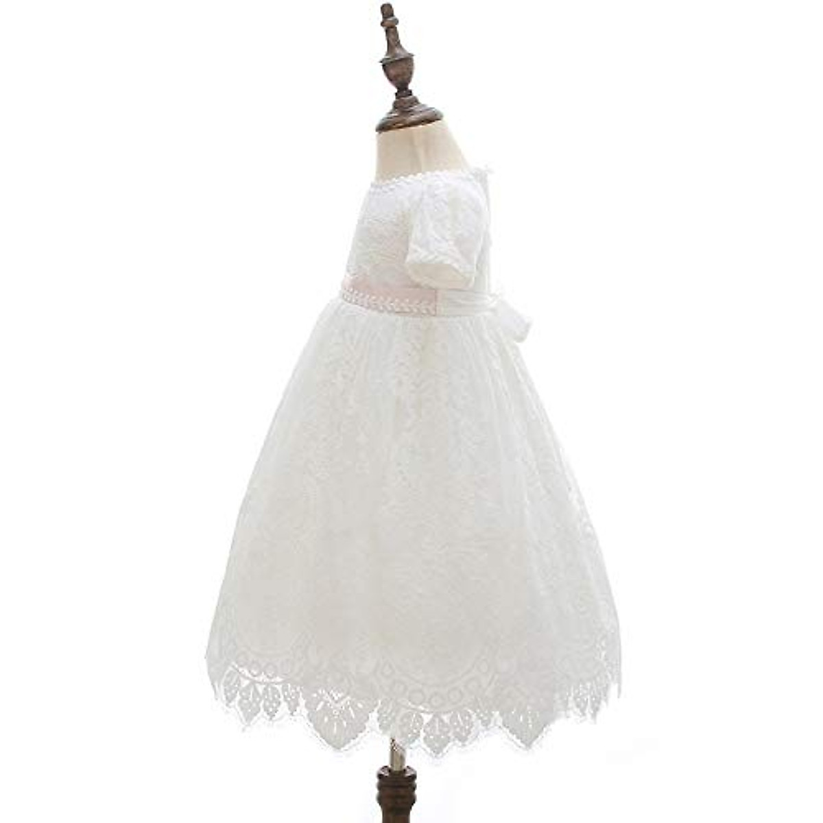 CareCheer Baby Girl Christening Dress Baptism Dedication Blessing Gown Flower Girl Special Occasion Dresses (16-20 Months)