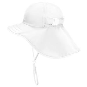 Baby and Toddler Sun Hat - UPF 50+ Kids Boy & Girl Summer Swim Pool & Beach Hat White