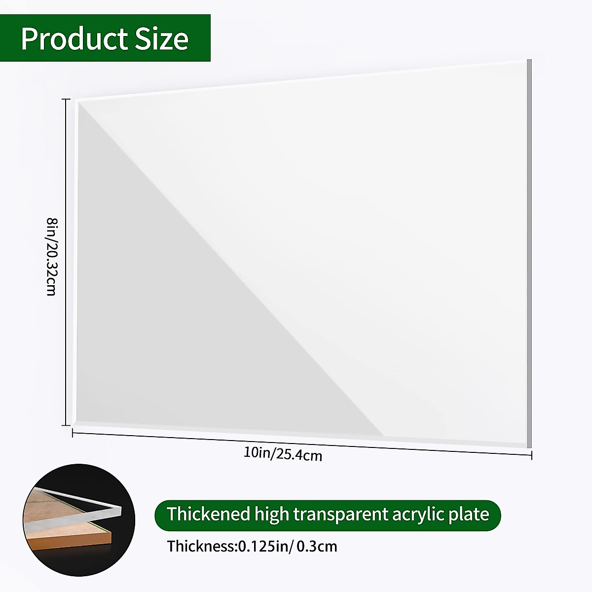 2 Pieces 8 x 10 Clear Acrylic Sheets Blank Acrylic Signs,1/8 inch Thick (3mm) Plexiglass Perfect for Wedding Table Numbers,Acrylic Table Signs,Calligraphy and Painting