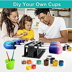 Caramote Creative Cuptisserie 6 Cup Turner Tumbler Steel Frame Cup Spinner Machine for Drying Epoxy Resin Tumbler Turner Rotisserie Kit (6 Cup Turners)