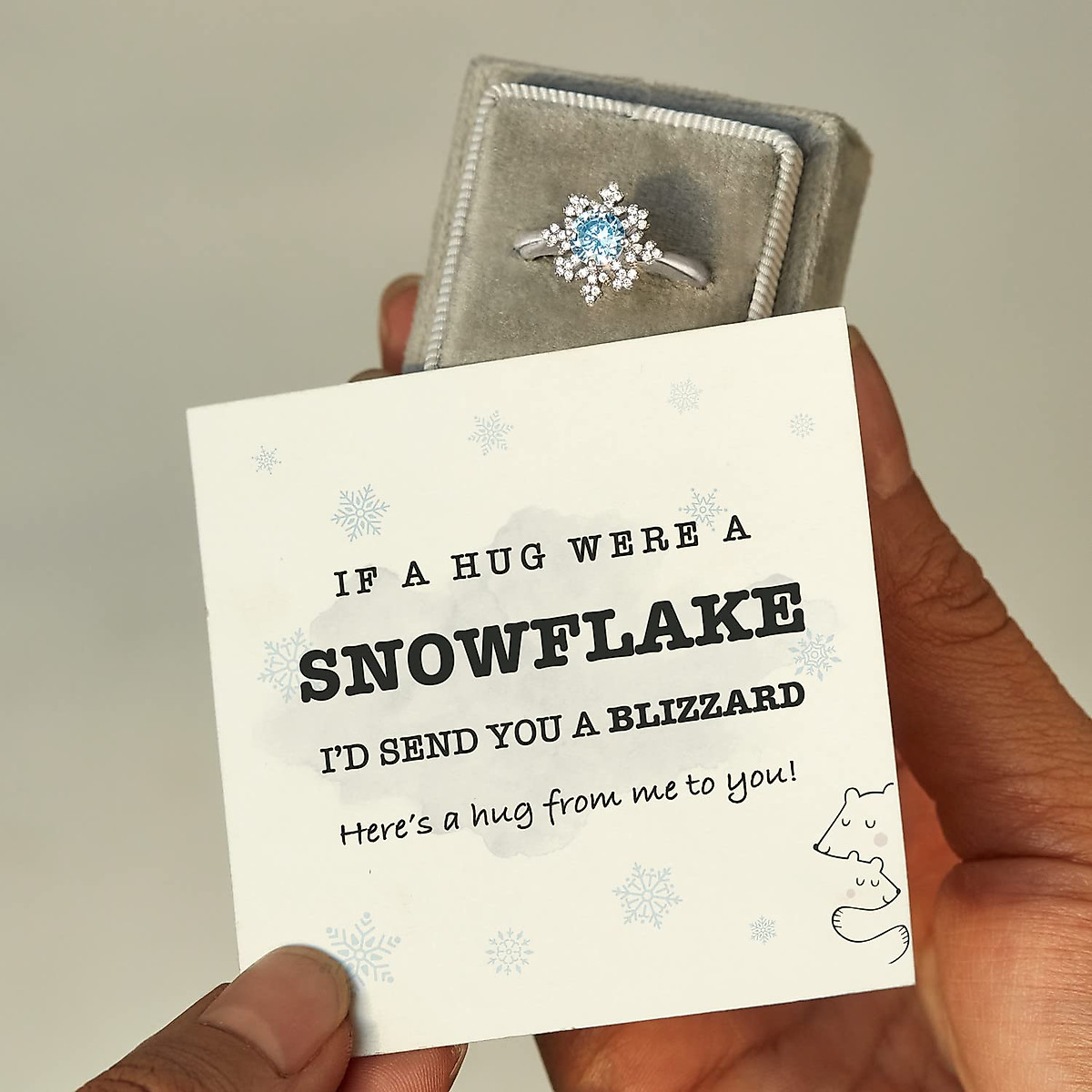 STORYJEWELLERY Story Jewellery Snowflake Ring for Women, Silver Snowflake Ring, Christams Rings for Women (PB 07)