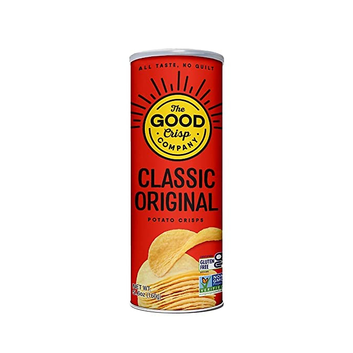The Good Crisp Company, Potato Chips, Variety Pack 5.6 Ounce Canisters, Pack of 8 (Family Pack) Non-GMO, Allergen Friendly, Potato Chip Snack Pack, Gluten Free Snacks