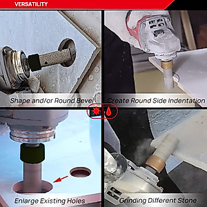 DT-DIATOOL Diamond Finger/Milling Bit Diameter 1"(25mm) for Enlarging or Repairing Holes of Porcelain Tile Hard Ceramic Marble Aretficial Stone