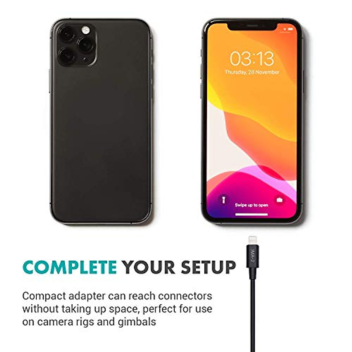 Movo IMA-2 3.5mm TRS to Lightning iPhone Headphone Adapter - Apple Headphone Adapter for iPhone - iPhone Aux Adapter for Mics and Headphones - 3.5 mm TRS Audio Cable to Lightning Adapter for Apple