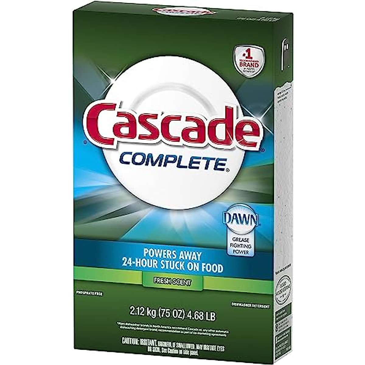 Cascade Complete Powder Dishwasher Detergent, Fresh Scent, 75 oz, White