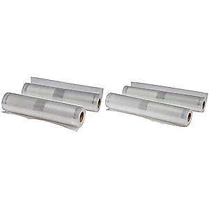 NESCO Vacuum Sealer Bags 8 x 20 Rolls, 2 Count, Use for Sous Vide or Meal Prep, Dishwasher Safe, Tear Resistant, Safe to Microwave, Boil, or Freeze & VS-04R Two 11 x 20' Vacuum Sealer Rolls