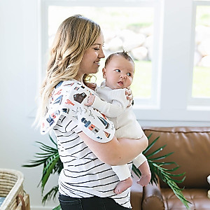 Bebe au Lait Nautical Seagulls Oh-So-Soft Muslin Burp Cloths, Blue, One Size