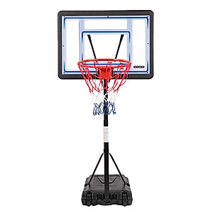 PEXMOR Pool Basketball Hoop Poolside, Portable 45-53" Height Adjustable Basketball Goal System for Swimming Pool w/Wheels, Upgraded Water Basketball Backboard Stand for Pool Indoor Outdoor