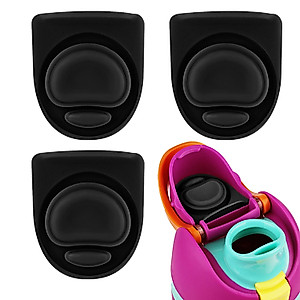 PEUTIER 3pcs Replacement Stopper for Owala FreeSip 24oz 32oz, BPA-Free Water Bottle Top Lid Gasket for Owala 16/19/24/32/40oz Seal Bottle Cap Mouth Stopper Part Silicone Plug Accessories(Black)
